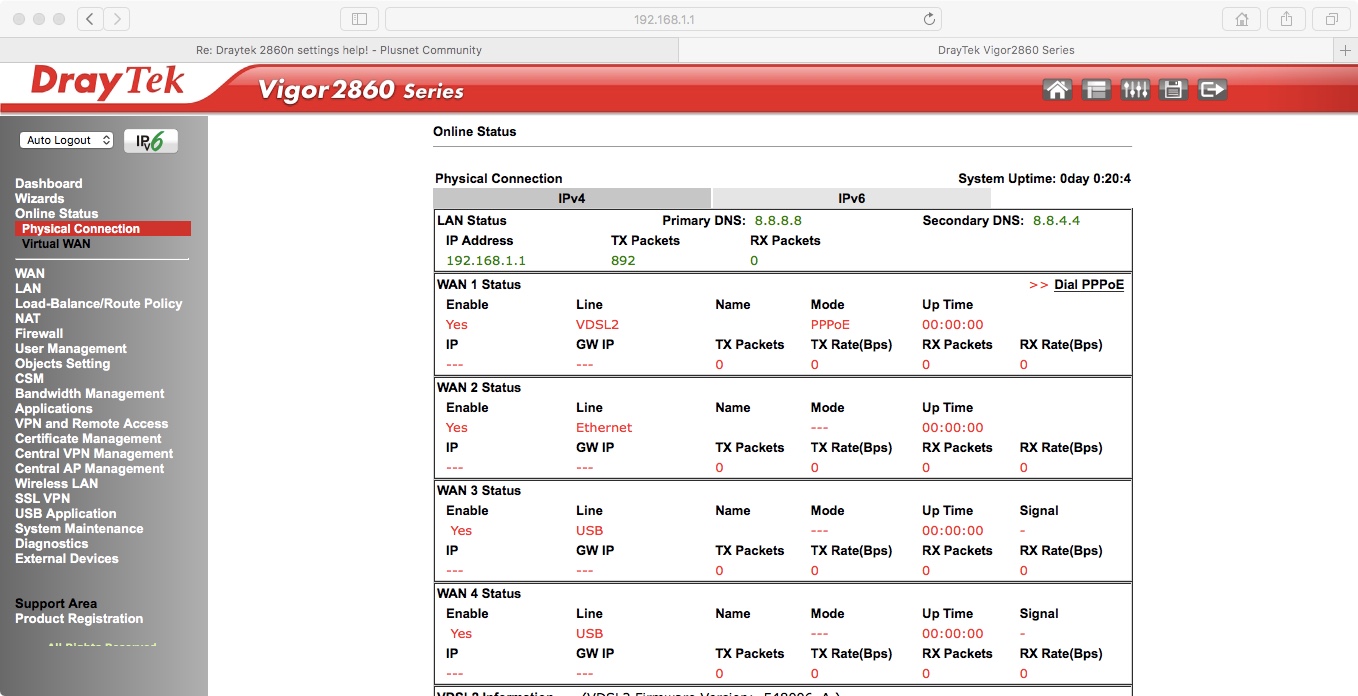 Fixed: Draytek 2860n settings help! - Plusnet Community