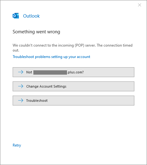 Fixed: Setting up POP email on Outlook 365 - Plusnet Community