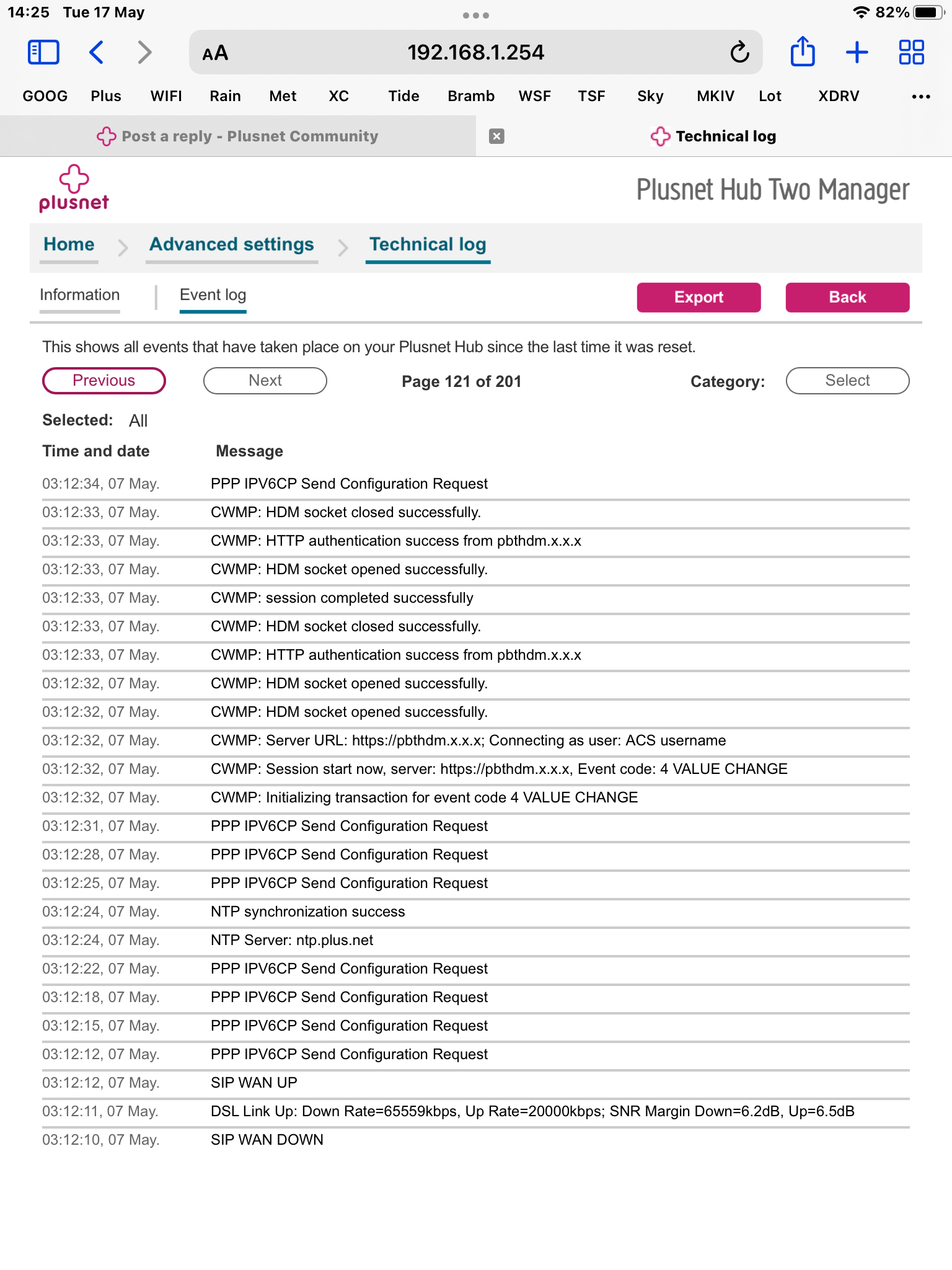 Slower sync speed Hub 1 vs Hub 2 - Page 3 - Plusnet Community
