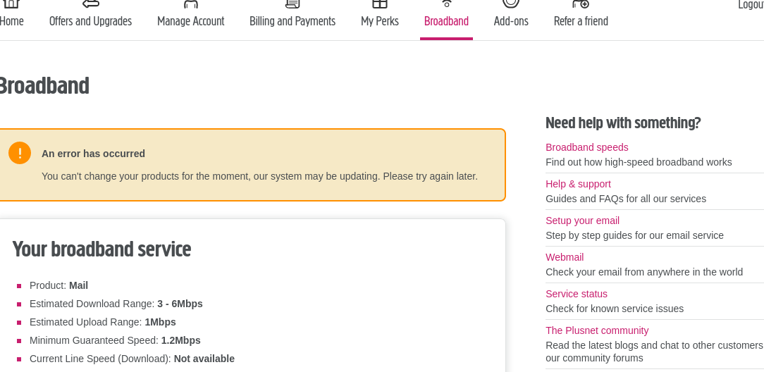 Hub One Problem - Plusnet Community