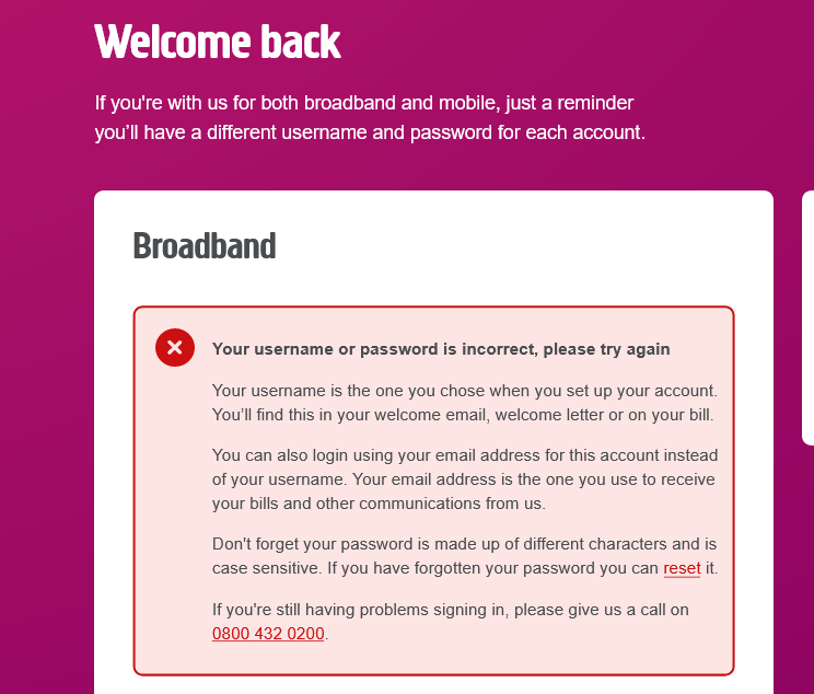 Fixed: Can't login in my account - what going on? - Plusnet Community