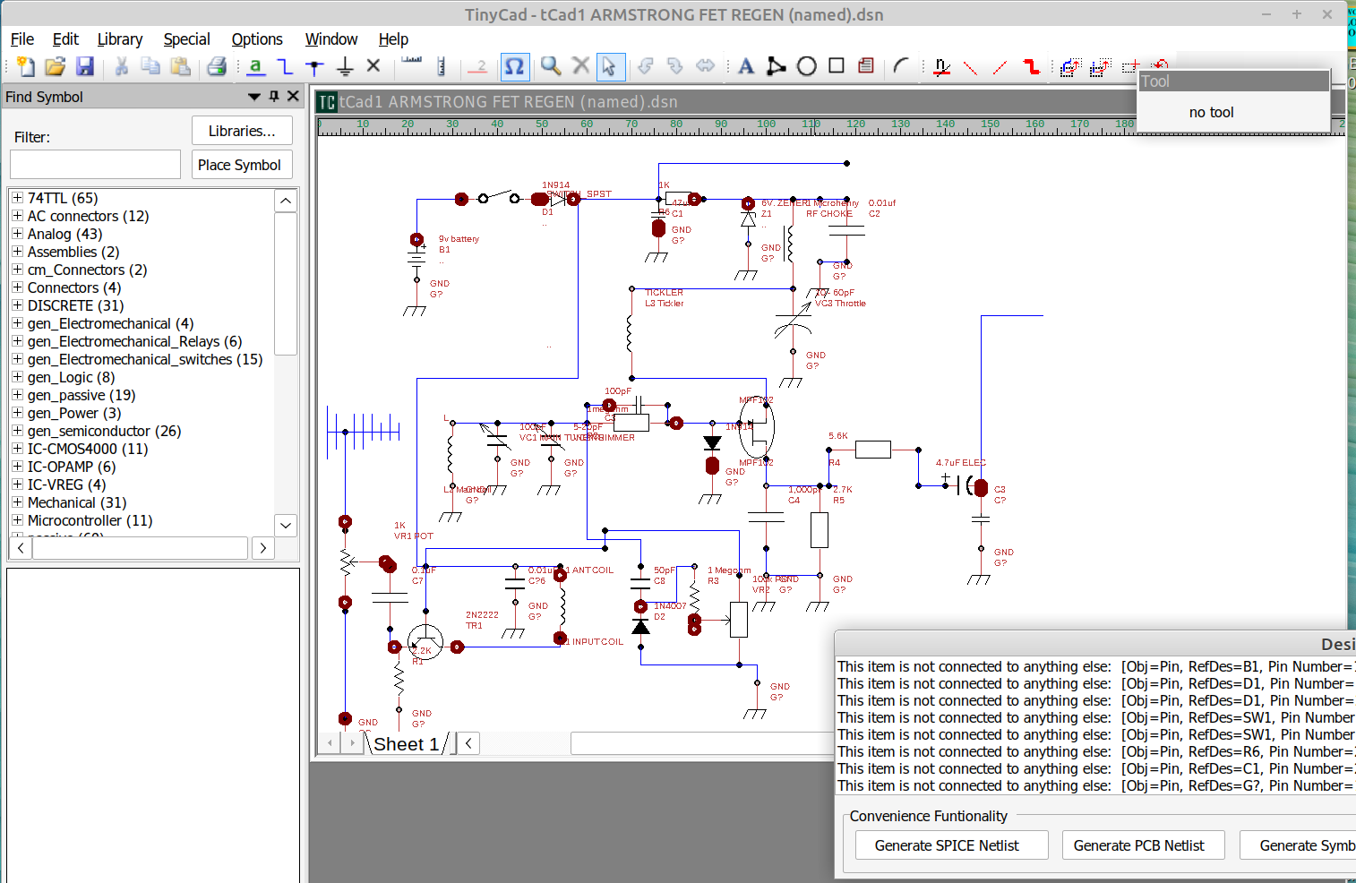 TINY CAD - Electronic Ciruit Design problem - Plusnet Community