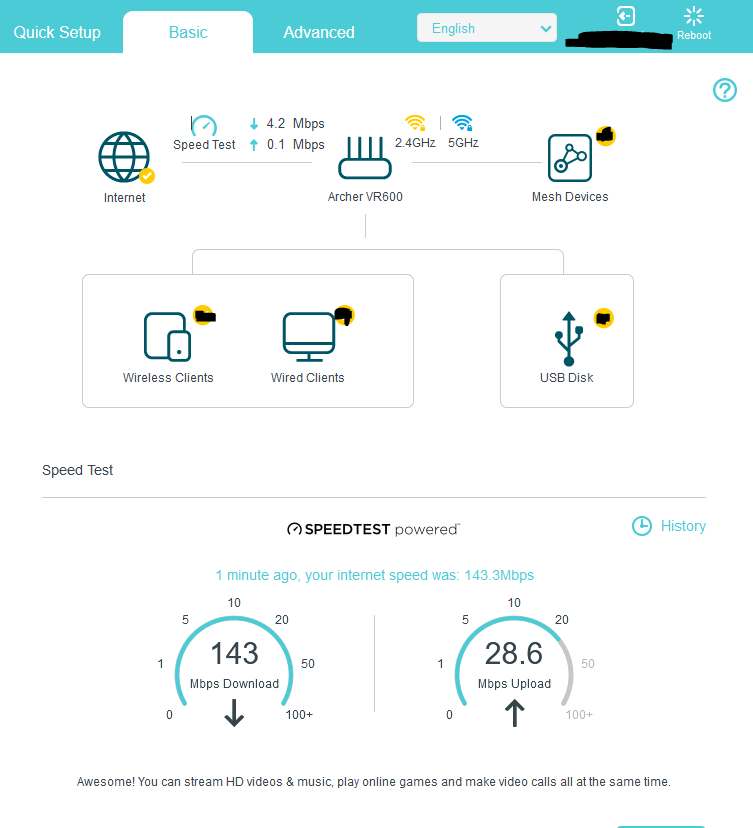 TP-Link AC2100 vr600 v3 full fibre (ONT) connectio... - Plusnet Community