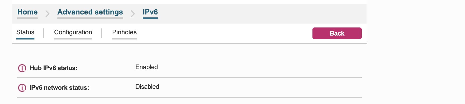 Fixed: My hub2 shows IPv6 status enabled but network stat... - Plusnet ...