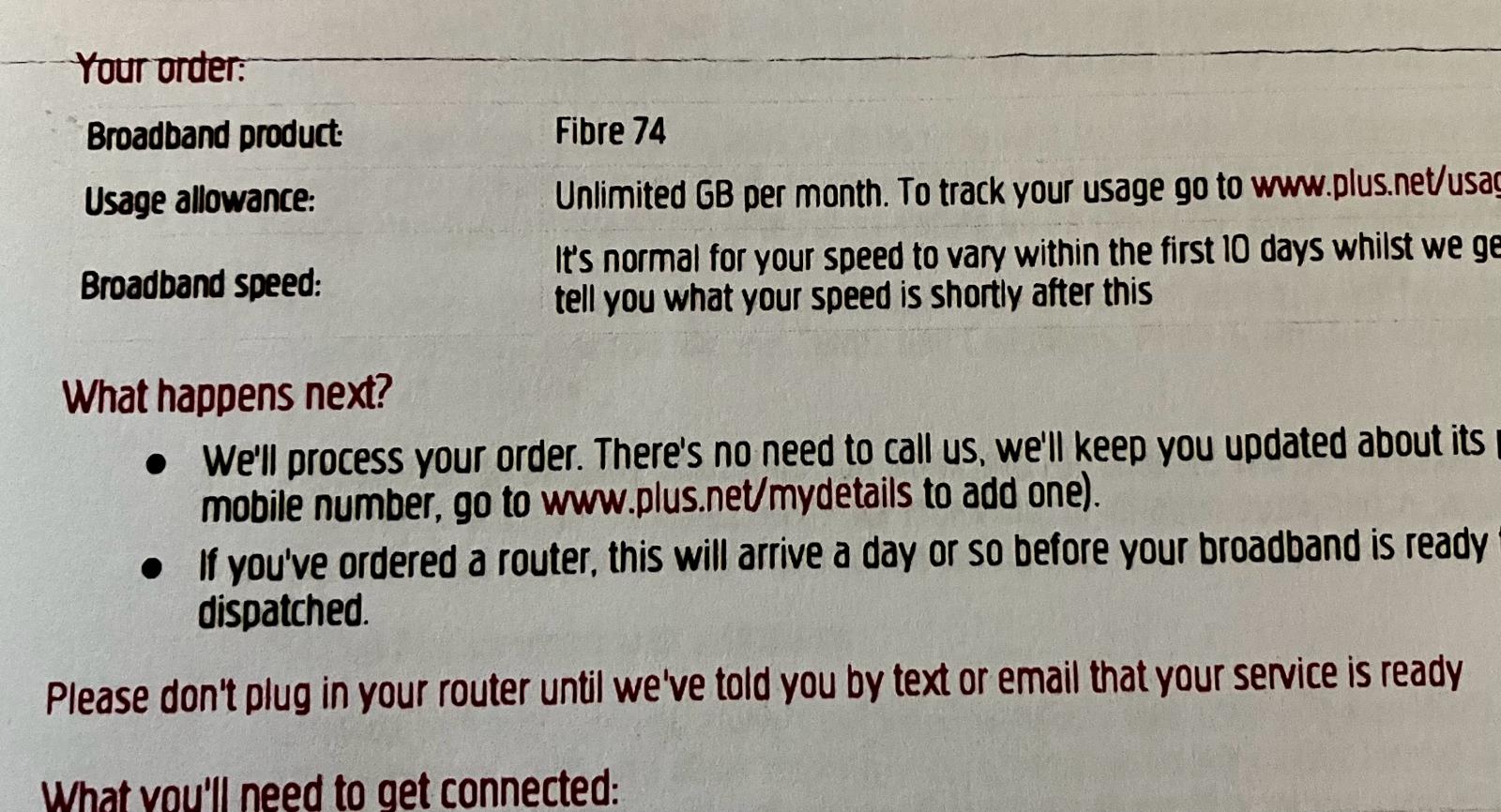 Fixed: Confused by paperwork - Fibre vs Fibre 74? - Page 2 - Plusnet ...