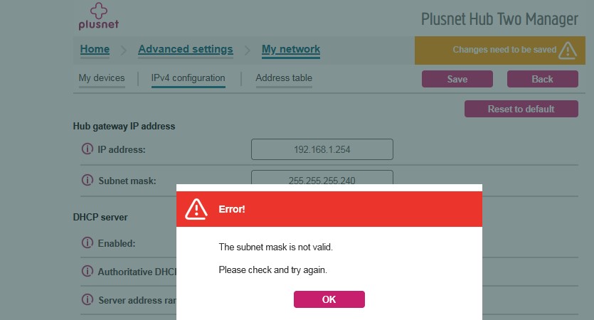 Fixed: Can I Change The Hub2 Router IP Address ? - Plusnet Community