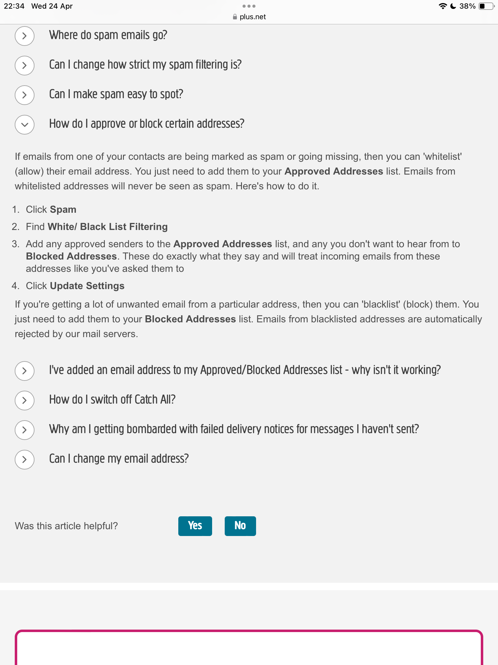 Email Blocked List Doesn’t Seem To Work - Plusnet Community