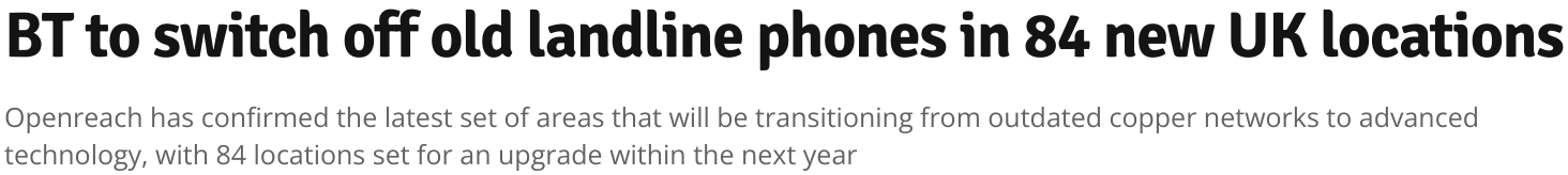 Fixed: UK copper landline switch off - Plusnet Community