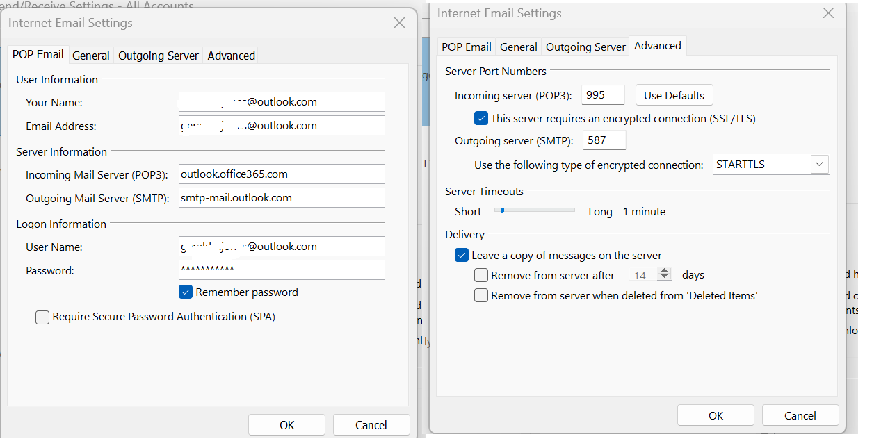 Problem setting up plusnet email in Outlook (new) ... - Plusnet Community