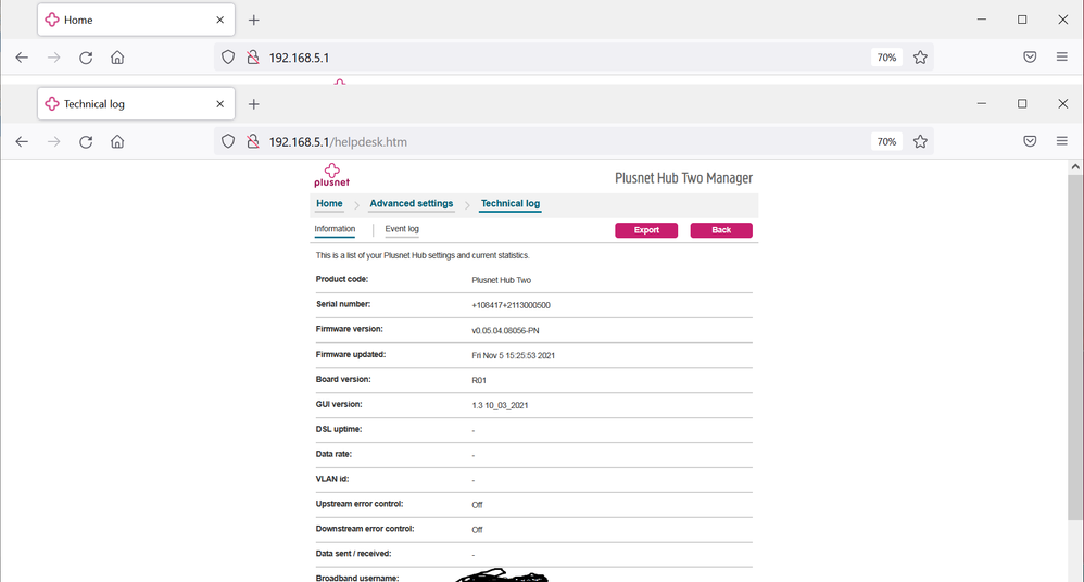 Partial blue light on Hub Two - Plusnet Community