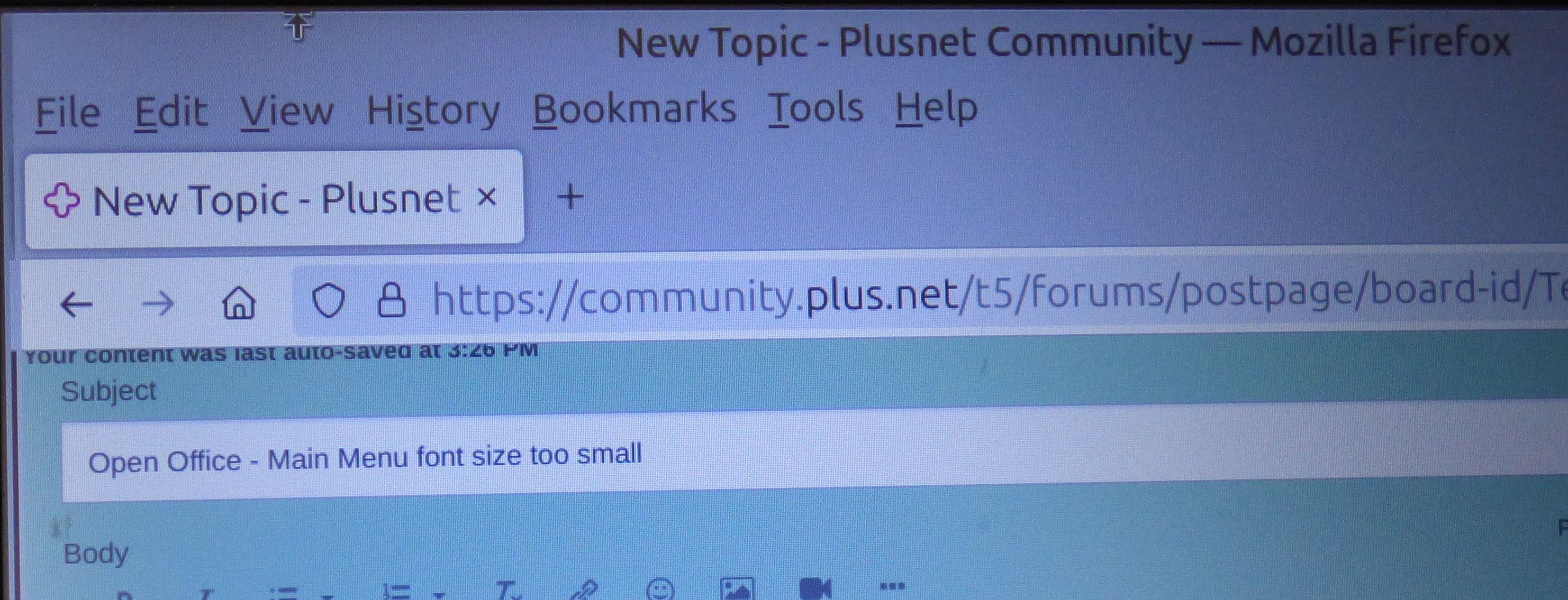 Fixed: Open Office - Main Menu font size too small - Plusnet Community