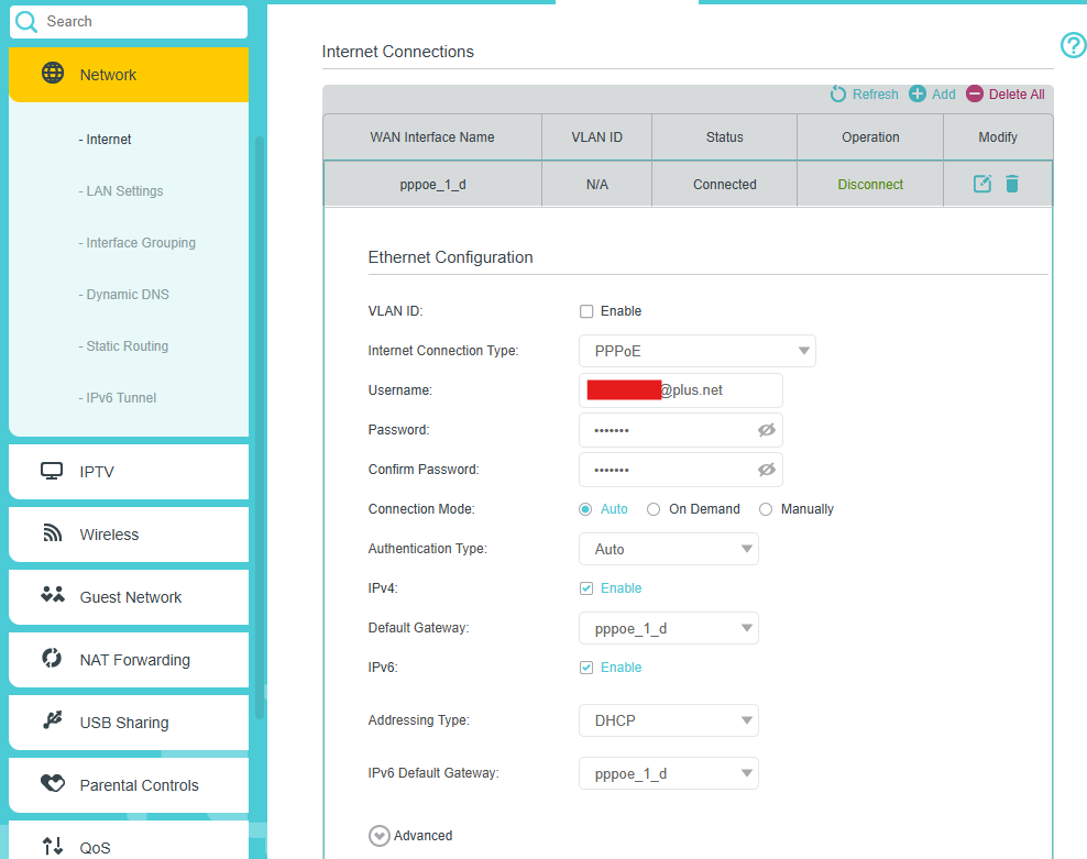 IPv6 on a TP-Link VR400 router - Plusnet Community