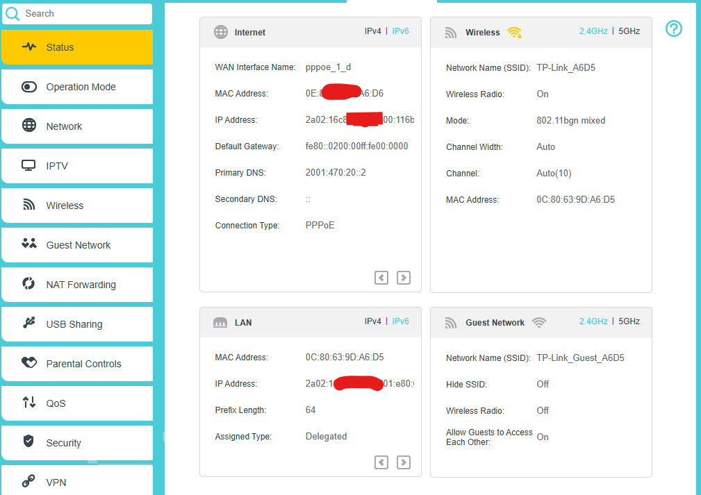 IPv6 on a TP-Link VR400 router - Plusnet Community