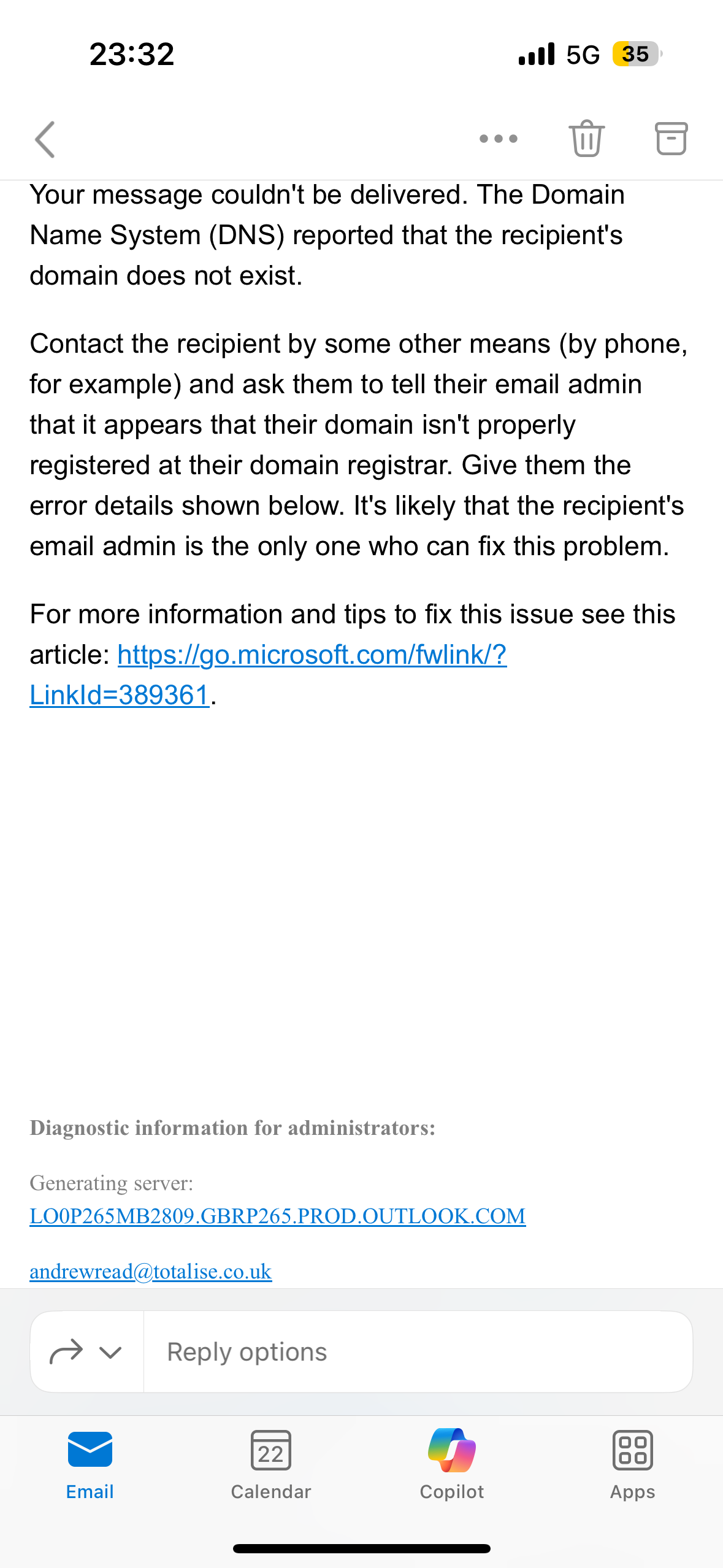 Totalise email suddenly stopped working - Plusnet Community